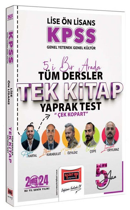 2024 KPSS Lise Ön Lisans 5Yüz 5 i Bir Arada Yaprak Test Çek Kopart ...